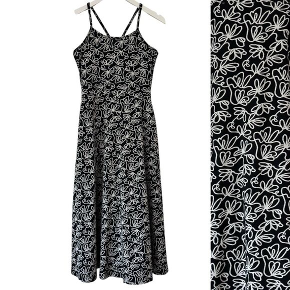 Pact | Dresses | Pact Organic Cotton Fit Flare Midi Dress Medium Cross ...